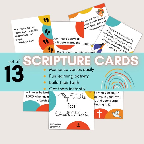 Kids Scripture Cardsprintable Bible Verse Cards for Kids | Etsy