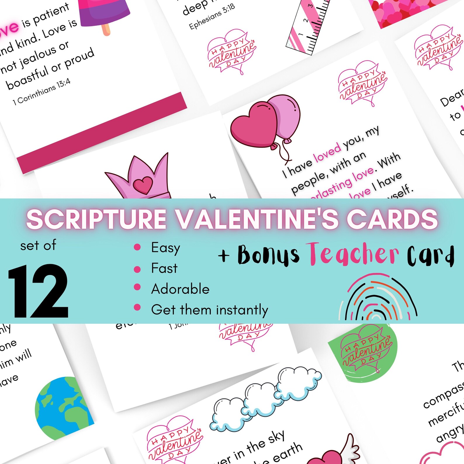 Scripture Valentines Cards, Christian Valentine Cards for Kids ...