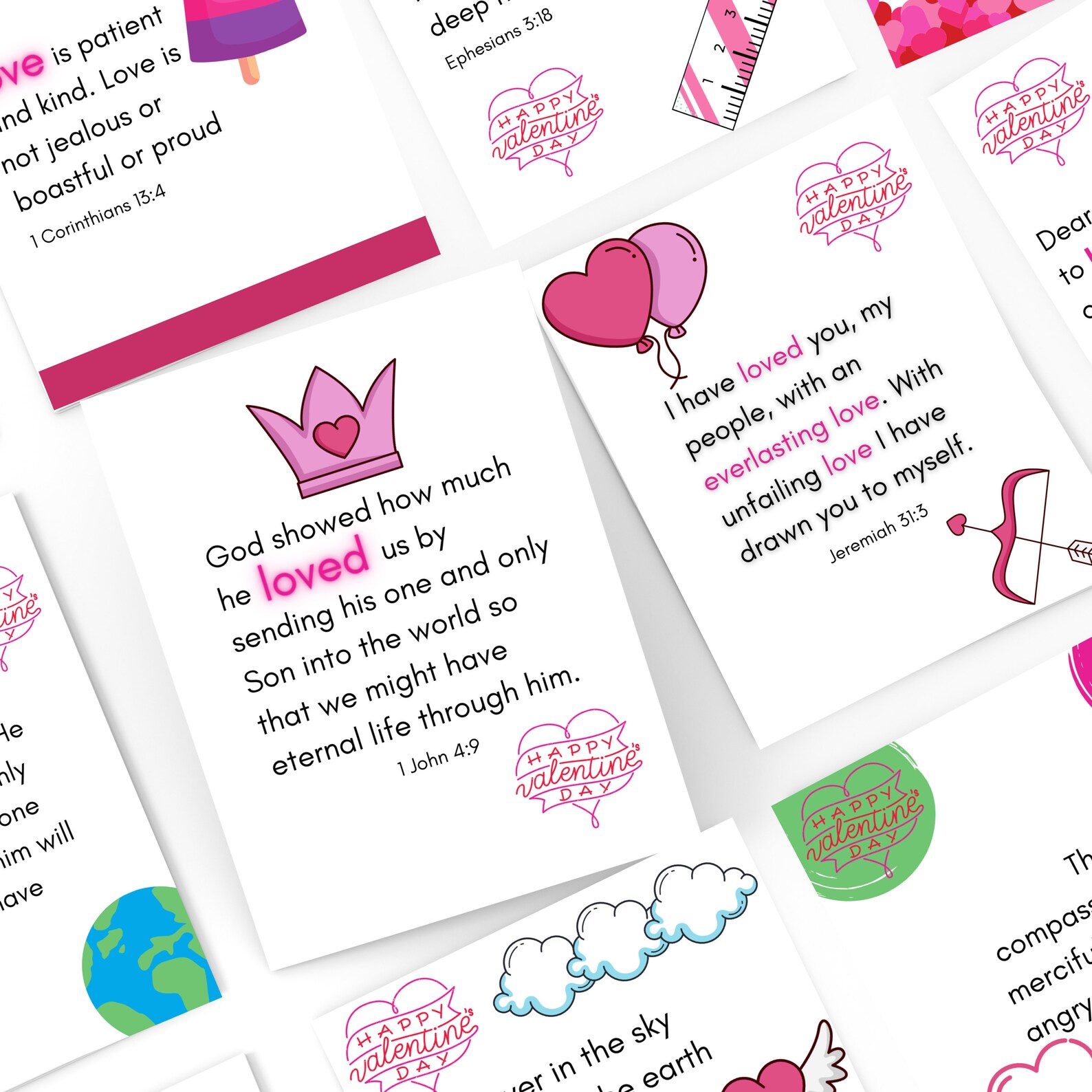 Scripture Valentines Cards, Christian Valentine Cards for Kids ...