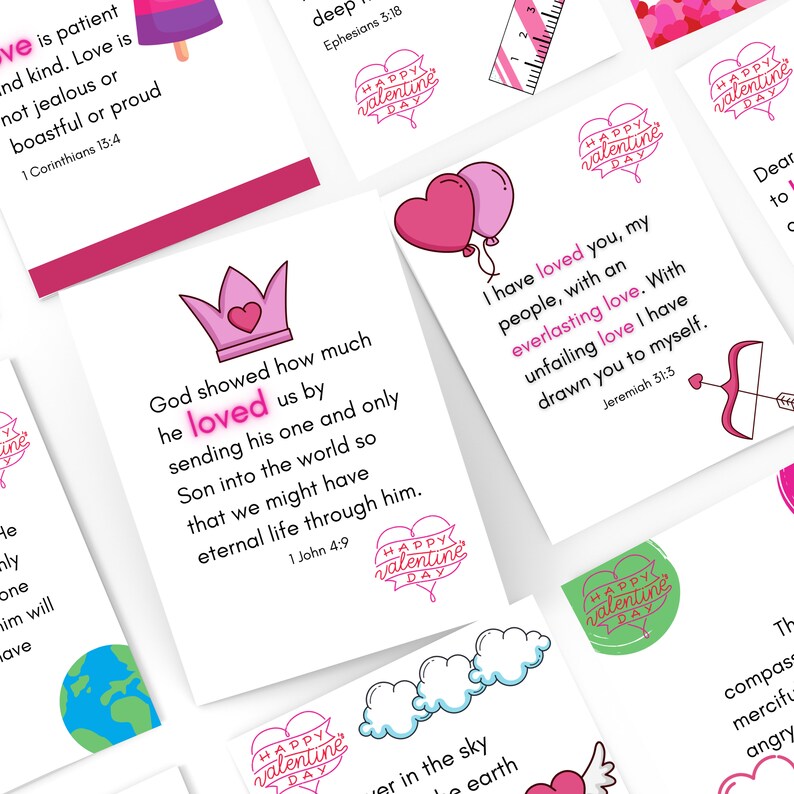 Scripture Valentines Cards, Christian Valentine Cards for Kids ...