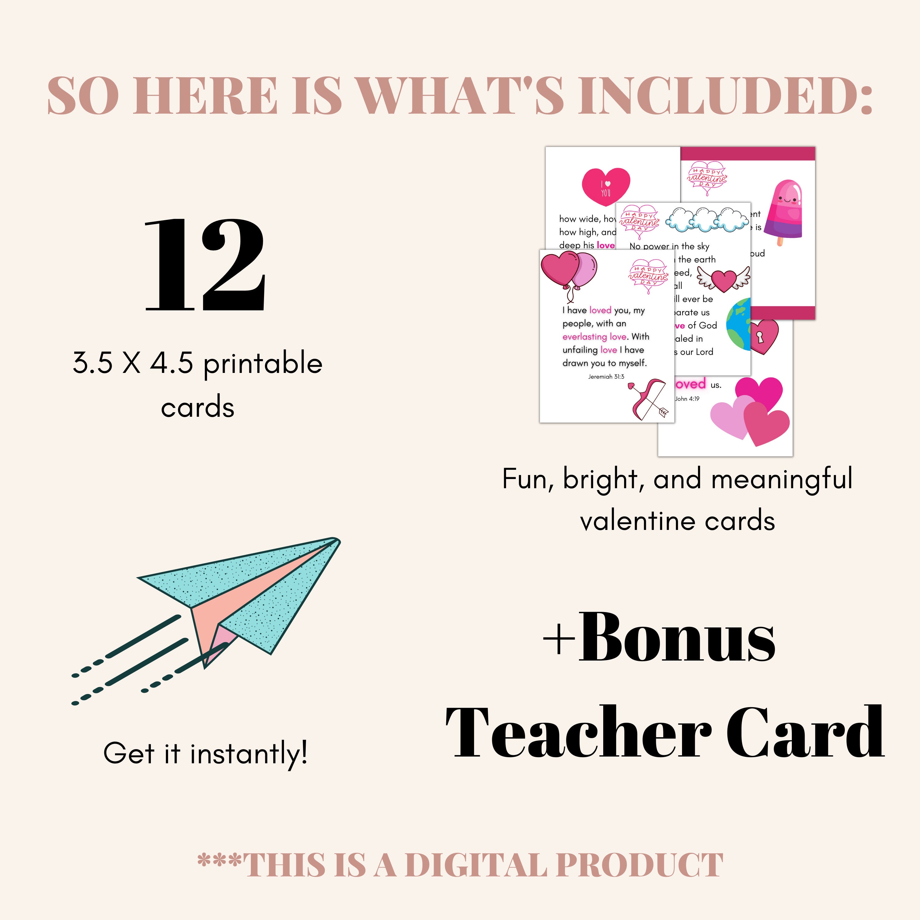 Scripture Valentines Cards, Christian Valentine Cards for Kids ...