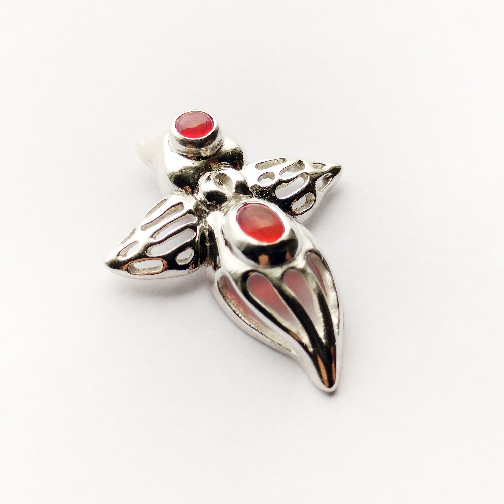Deep Sea Angel With Red Ethiopian Opal Necklace-clione Limacina-925 ...