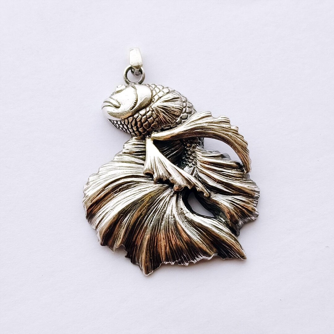 Betta Splendens/siamese Fighting Fish 925 Sterling Silver Necklace ...