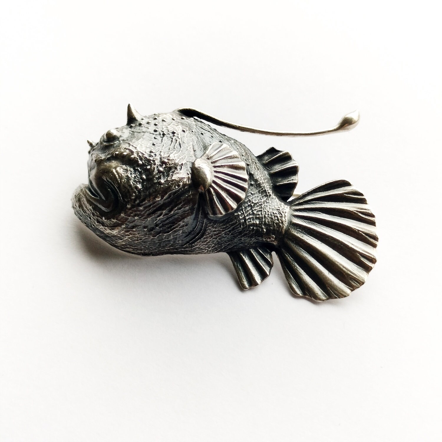 Deep Sea Fish Uniquely Designed Handmade 925 Sterling Silver Pin ...