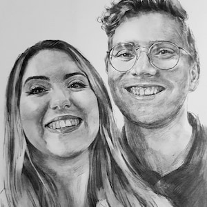 Portrait Drawing After Photo Original of Two Persons on Din A3, Ideal ...