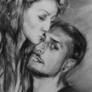 Portrait Drawing After Photo Original of Two Persons on Din A3, Ideal ...