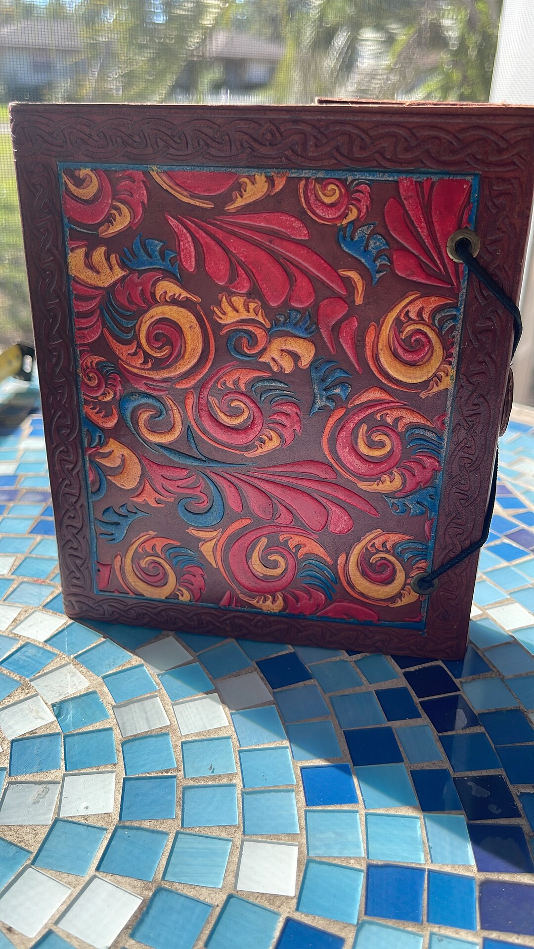 Small Leather Journal With Abstract Art & Lock - Etsy