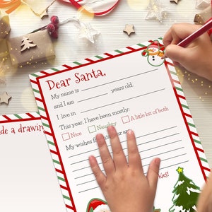 PRINTABLE Letter to Santa - Kids Letter to Father Christmas - Christmas ...