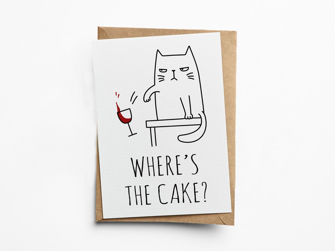 Grumpy Cat Birthday Card - Greeting Card for Cat Lovers - Crazy Cat ...