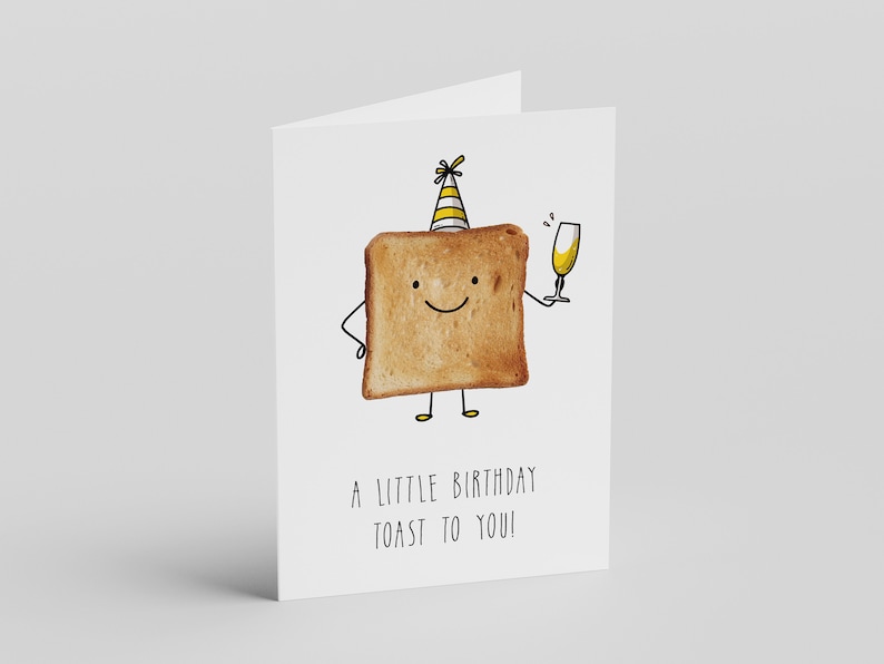 Birthday Toast Card - Funny Greeting Card- Happy Birthday Card - 5x7 ...
