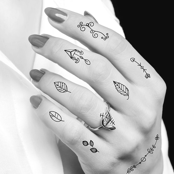 Tiny Finger Temporary Tattoo - Etsy