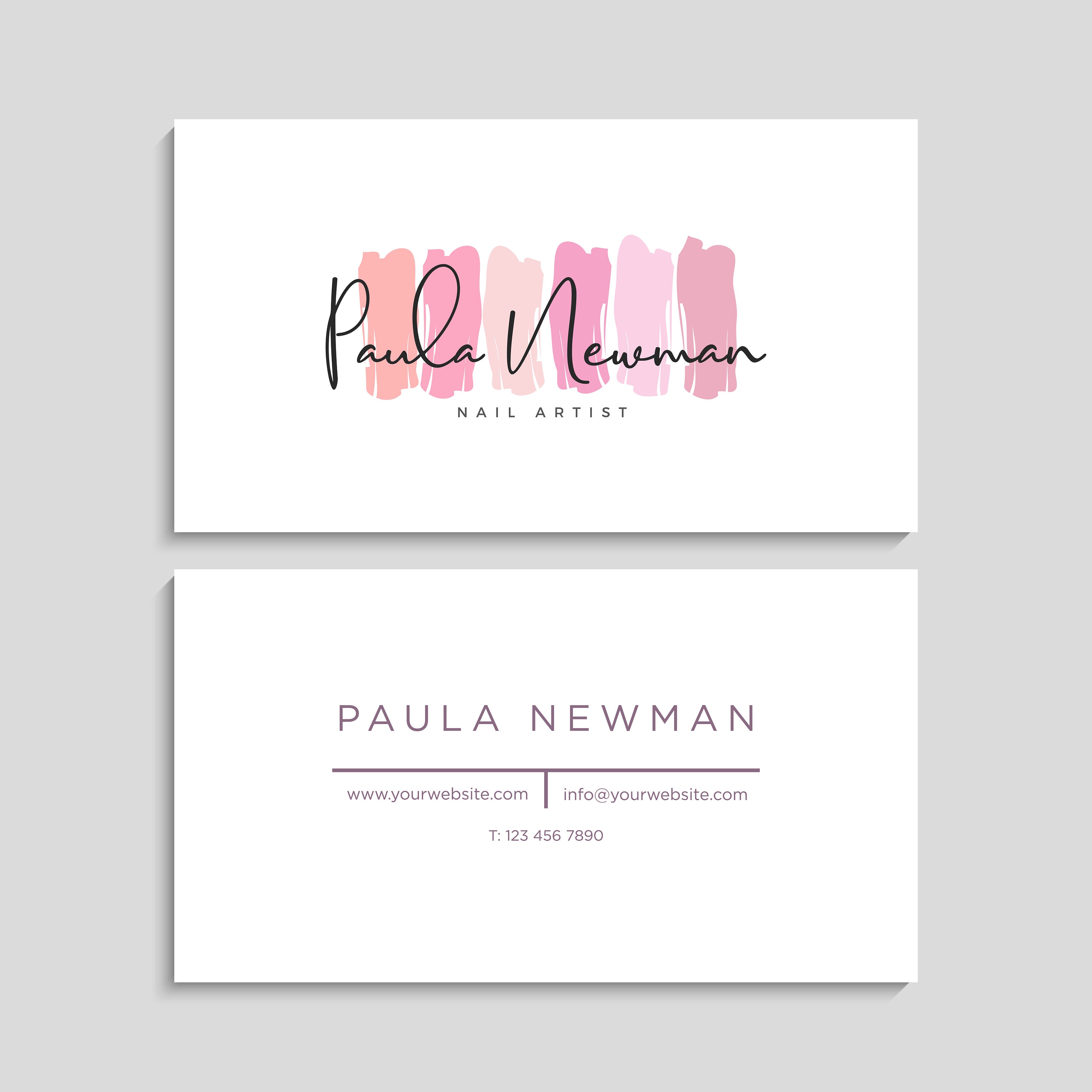 Personalised Logo and Business Card Design Nail Artist Logo Watermark ...