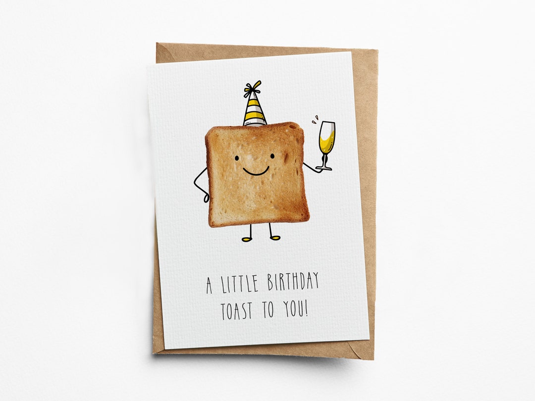 Birthday Toast Card - Funny Greeting Card- Happy Birthday Card - 5x7 ...