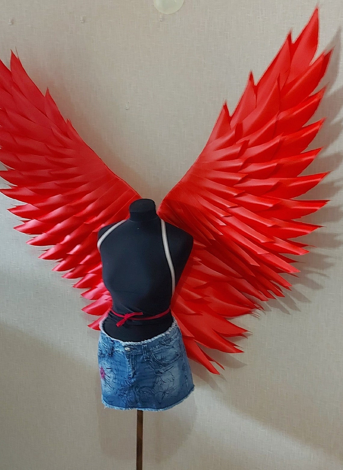 Red wings Fire wings Demon wings Overwatch Cosplay Adult fairy | Etsy