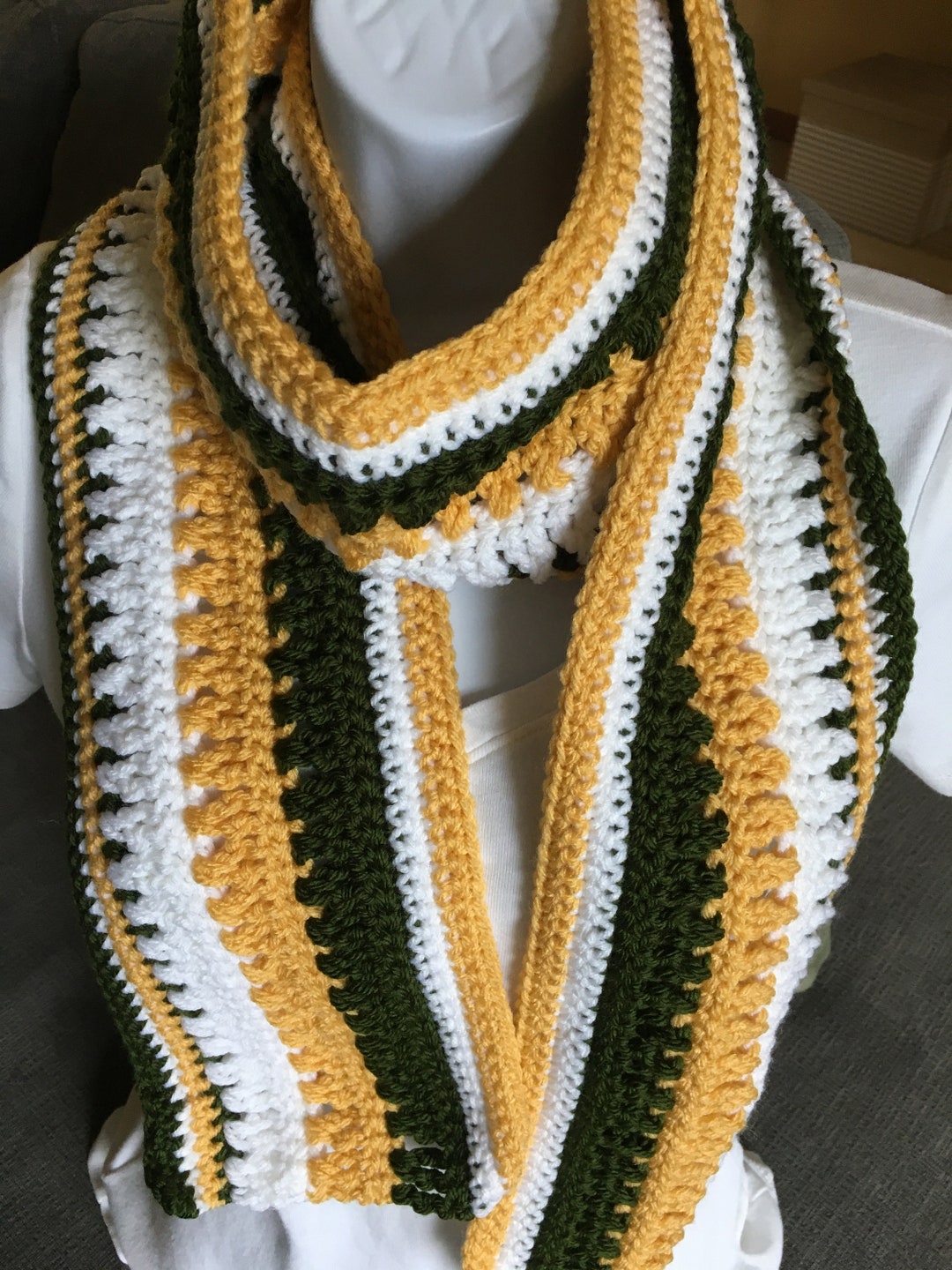 Green Bay Packer Scarf | Packer Wrap | Gold and Dark Green Scarf ...
