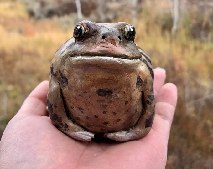 Hand-painted Polymer Clay American Toad Figurine: Fall Decor - Etsy