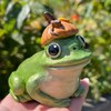 Handmade Polymer Clay Green Halloween Pumpkin Hat Frog Statue Made to ...