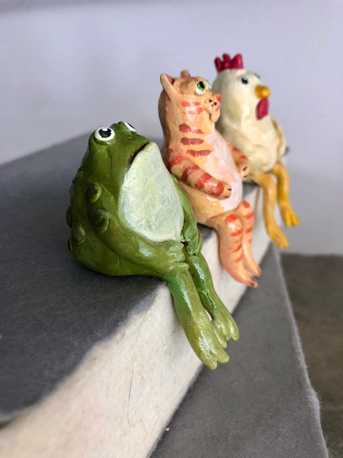 Handmade Polymer Clay Sitting Mini Animal Figurine Gift Set - Etsy