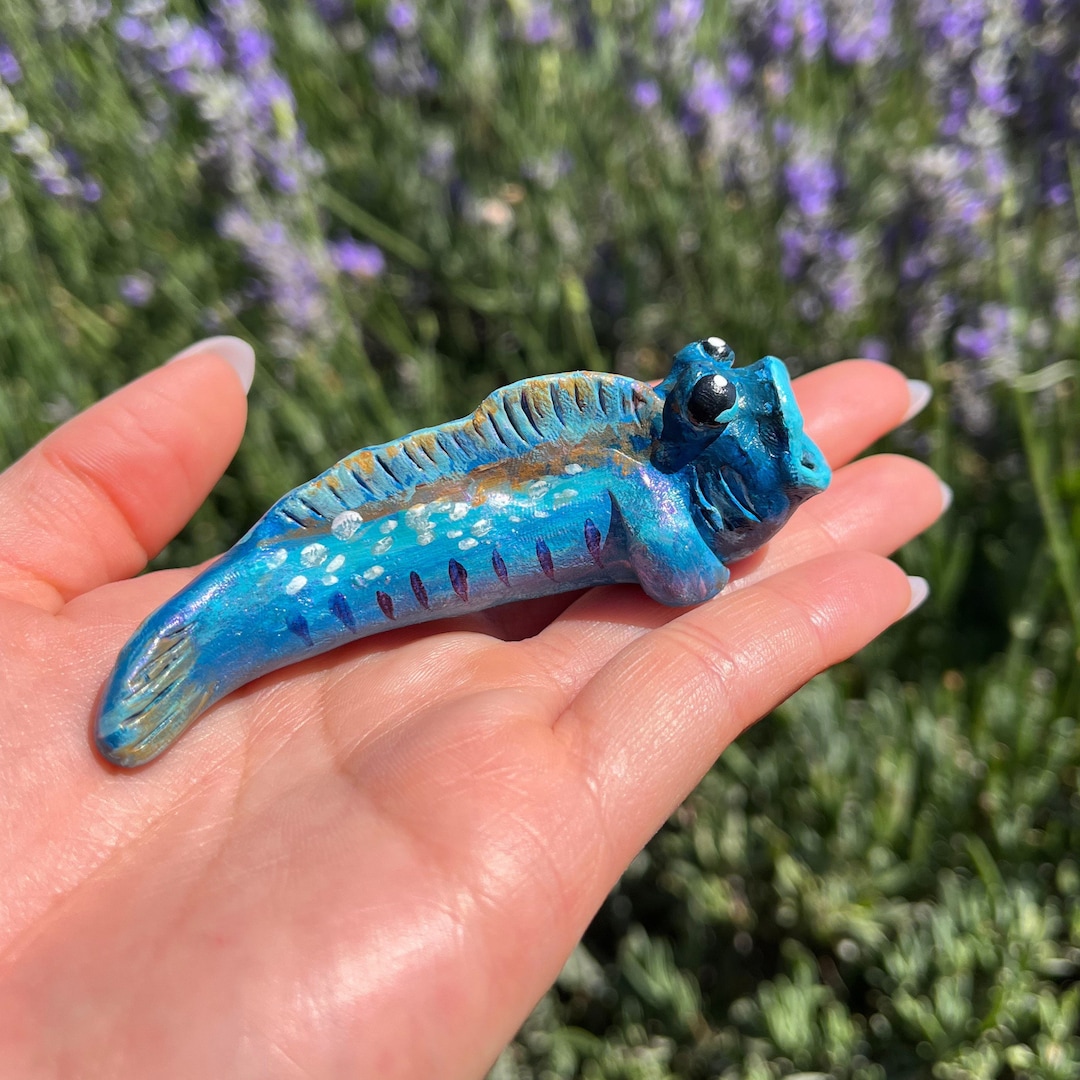 Hand-painted Polymer Clay Mudskipper Figurine: Amphibious Fish Gift - Etsy