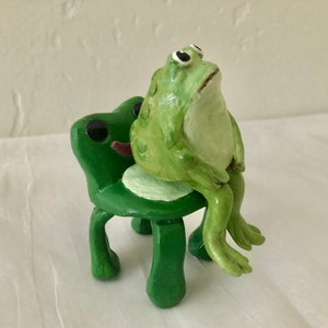Handmade Polymer Clay Green Small Tiny Toad Figurine | Etsy