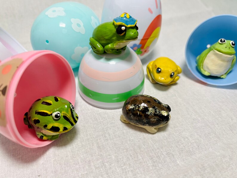 Handmade Polymer Clay Easter Egg Basket Filler Tiny Fat Frog - Etsy