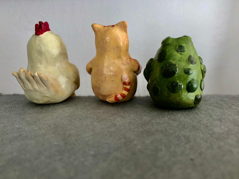 Handmade Polymer Clay Sitting Mini Animal Figurine Gift Set | Etsy
