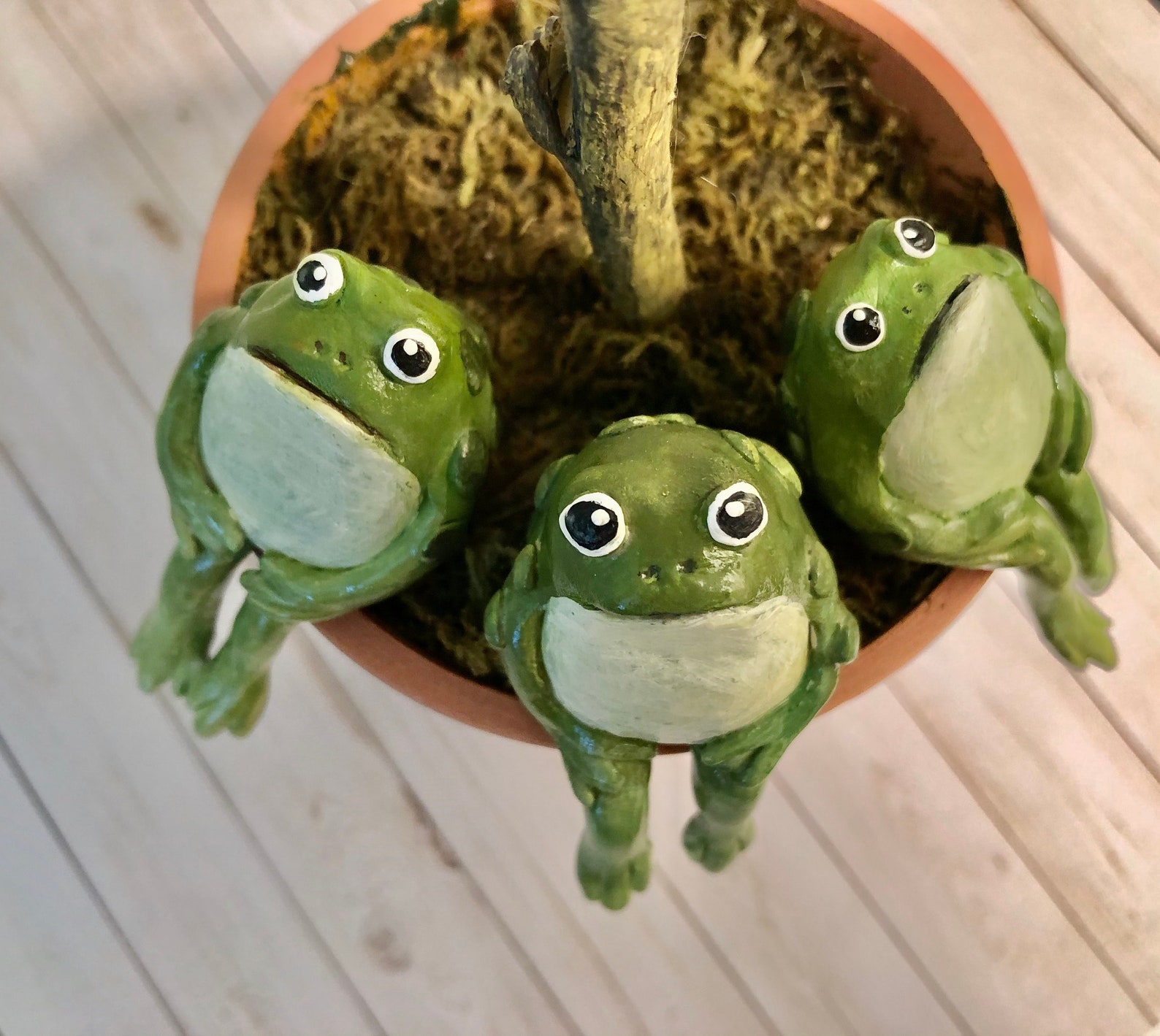 Handmade Polymer Clay Green Small Tiny Toad Figurine | Etsy
