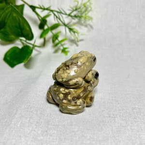 Handmade Polymer Clay Cute Small Stacking Toad Friendship Duo Figurine ...