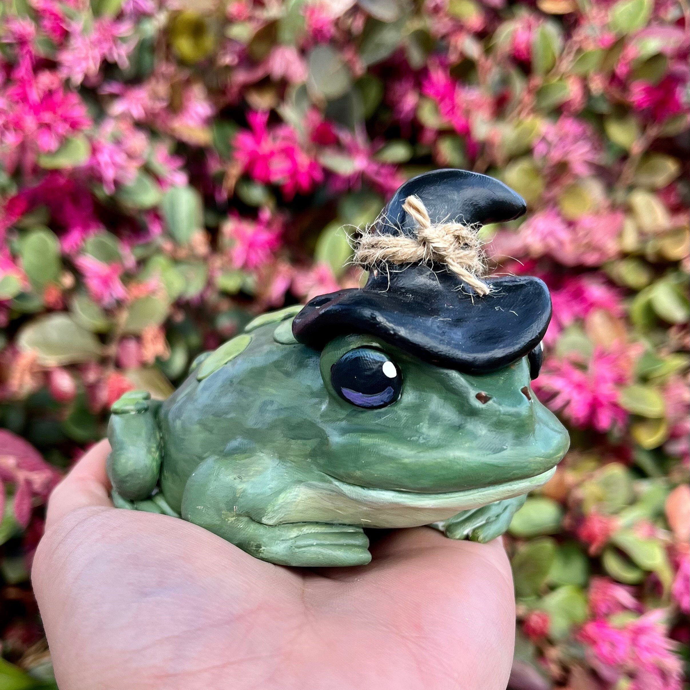 Handmade Hand-painted Polymer Clay Halloween Fall Spring Witch Toad ...