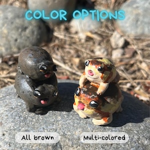 Handmade Polymer Clay Angry Screaming Black Desert Rain Frogs Figurine ...