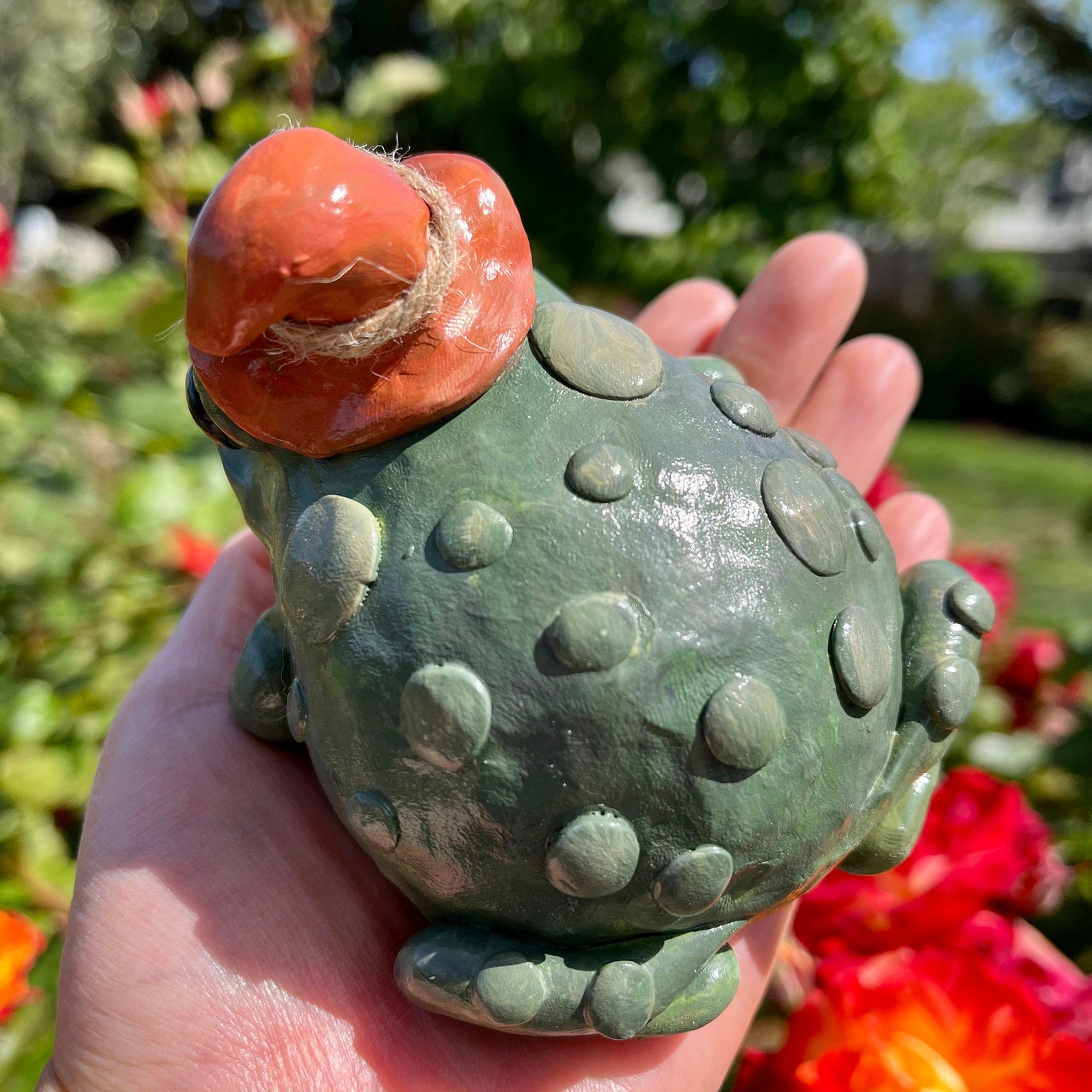 Handmade Hand-painted Polymer Clay Halloween Fall Spring Witch Toad ...
