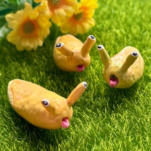 Handmade Polymer Clay Cute Miniature Yellow Santa Cruz Banana Slug ...