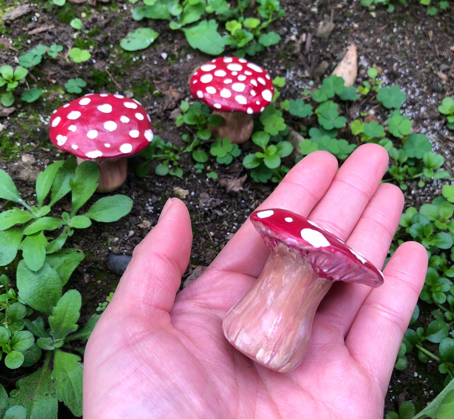 Handmade Hand-painted Polymer Clay Toad Sitting on Mushroom - Etsy