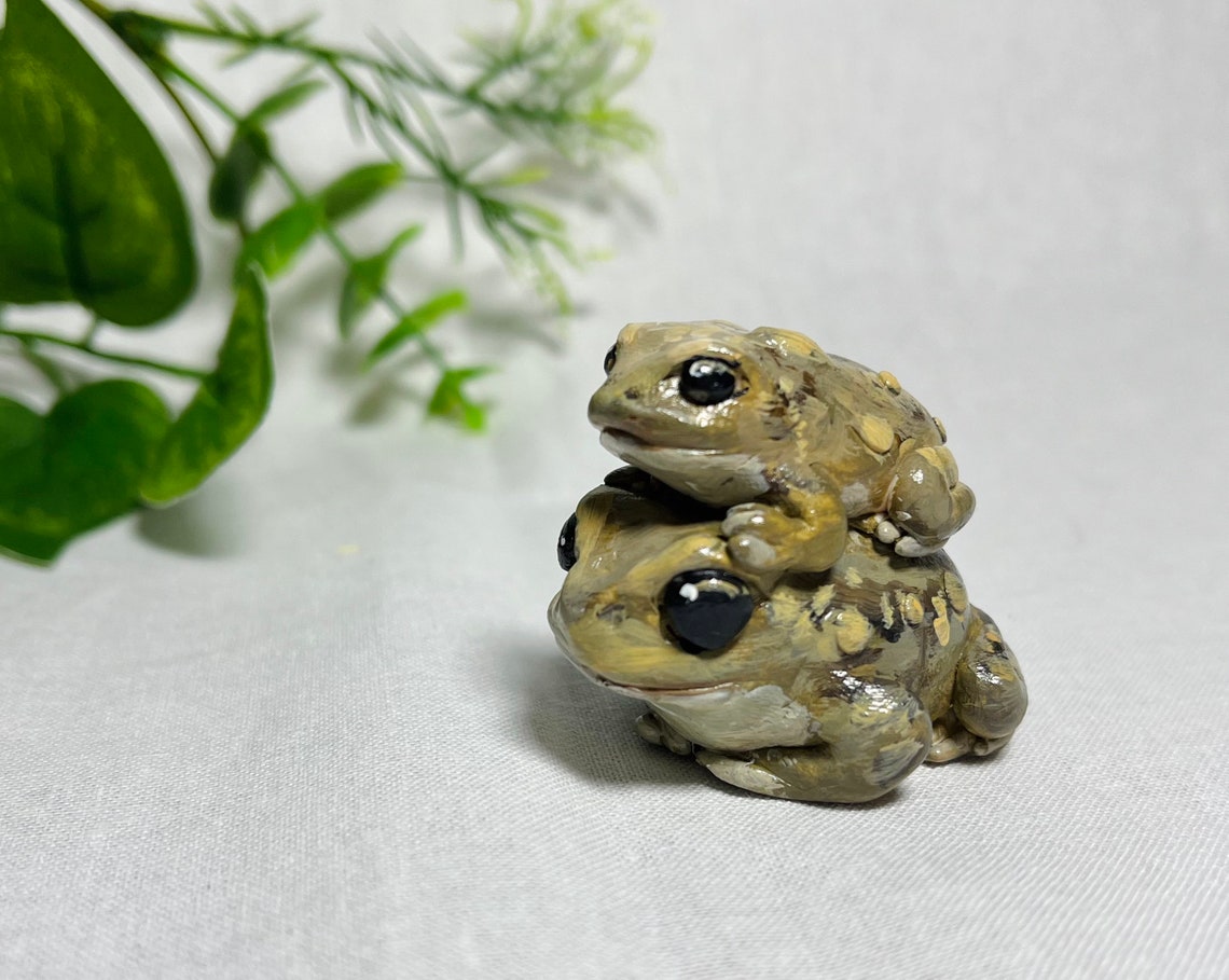 Handmade Polymer Clay Cute Small Stacking Toad Friendship Duo - Etsy