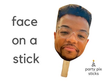 Face on a Stick, Digital Head on A Stick, Printable Big Head Cutout ...