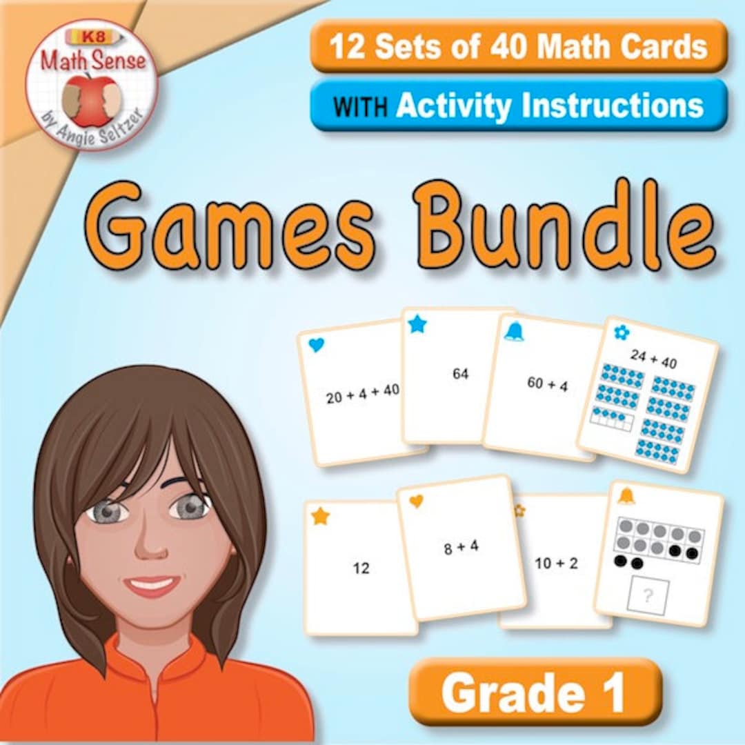 1st Grade Math Sense Games & Activities: 12 Sets of 40 Printable Cards ...