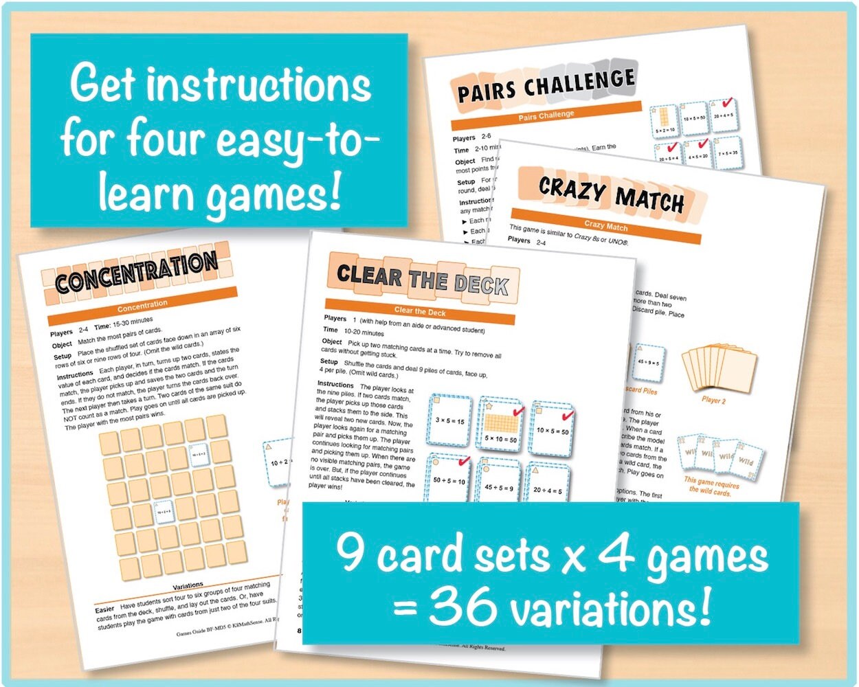 Multiplication & Division Fact Families CARD GAMES 2s Through 10s With ...