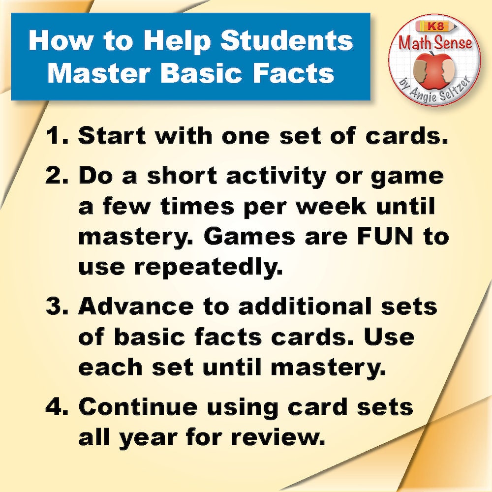Multiplication Facts Card Games 2s Through 10s With 9 Sets of 40 ...