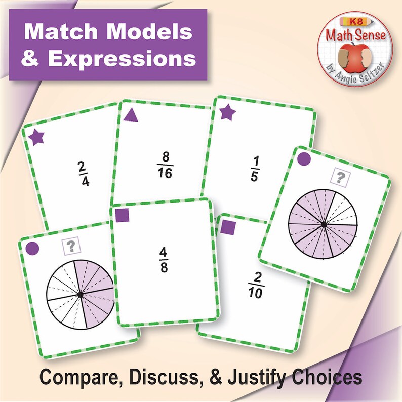 5th Grade Games | 3 Sets Equivalent Fractions With Models – Squares ...