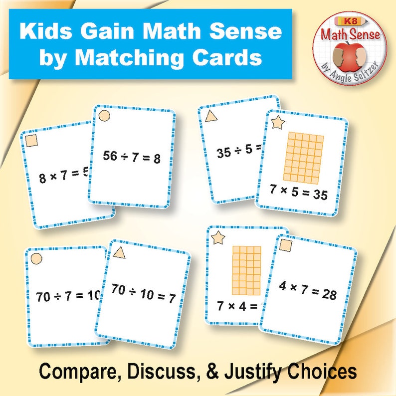 Multiplication & Division Fact Families CARD GAMES 2s Through 10s With ...