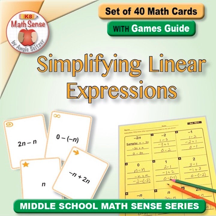 7th Grade Math Sense Games & Activities: 17 Sets of 40 Printable Cards ...