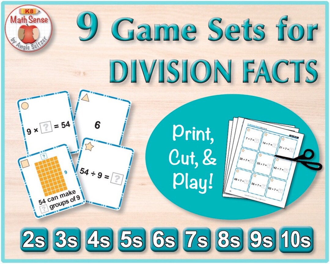 Division Facts Card Games 2s Through 10s With 9 Sets of 40 - Etsy