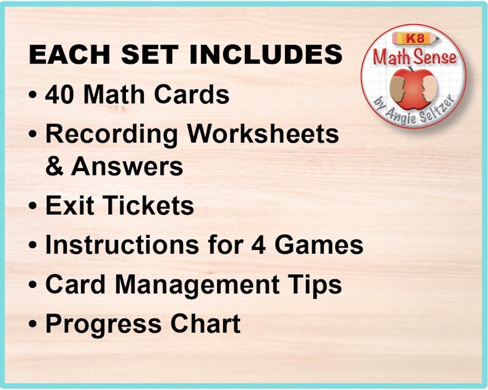 Division Facts Card Games 2s Through 10s With 9 Sets of 40 Printable ...