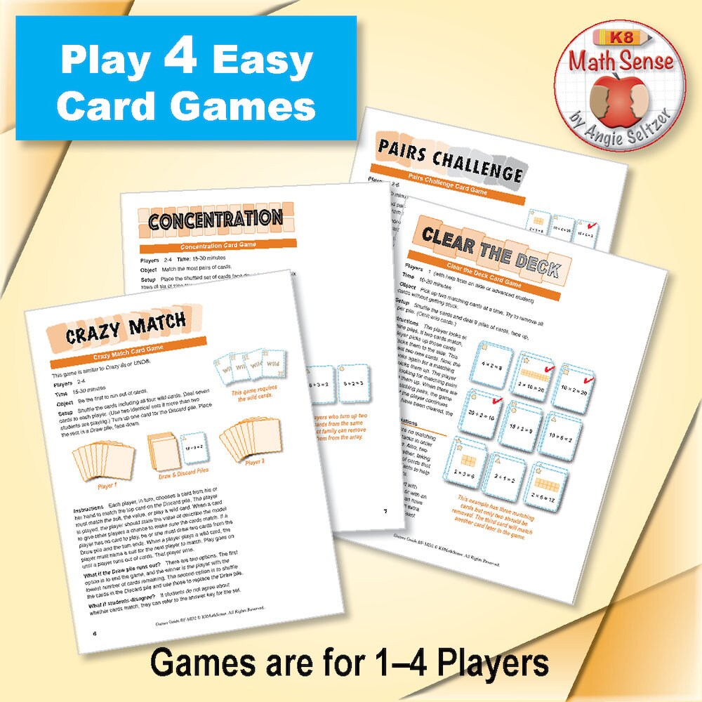 Multiplication & Division Fact Families CARD GAMES 2s Through 10s With ...