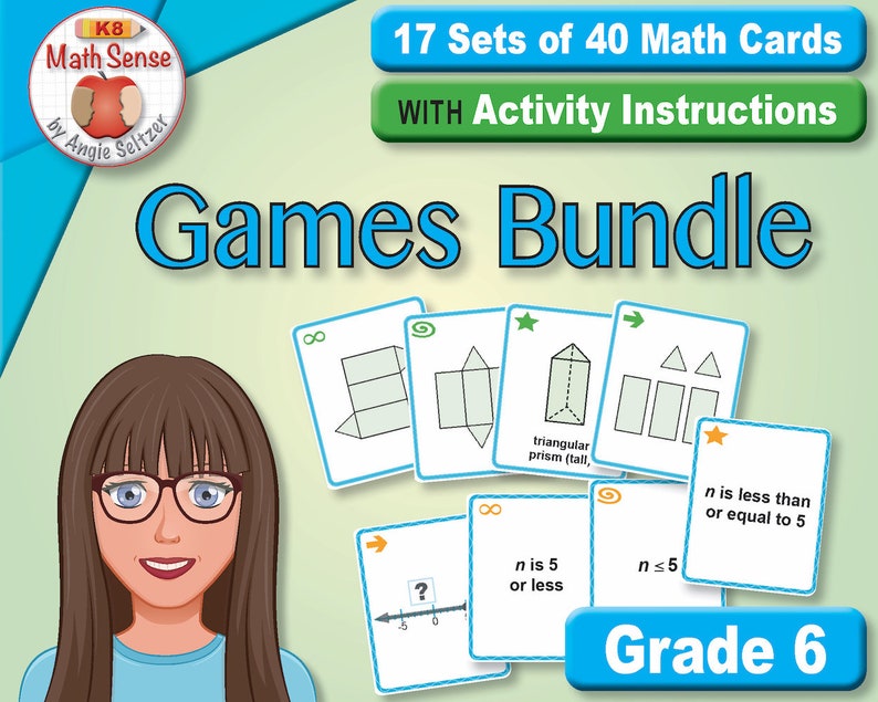 6th Grade Math Sense Games & Activities: 17 Sets of 40 - Etsy