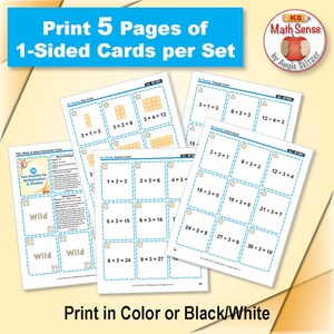 Multiplication & Division Fact Families CARD GAMES 2s Through 10s With ...