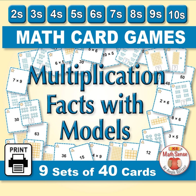 Multiplication Facts Card Games 2s Through 10s With 9 Sets of 40 ...