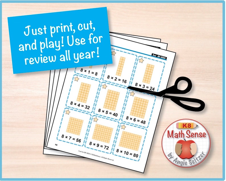 Multiplication Facts Card Games 2s Through 10s With 9 Sets of 40 ...