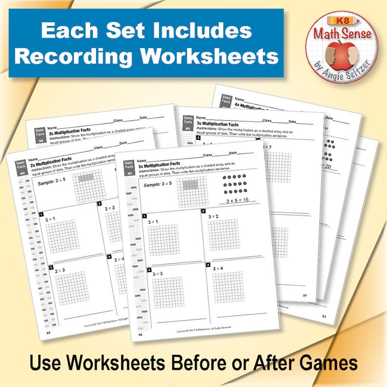 Multiplication Facts Card Games 2s Through 10s With 9 Sets of 40 ...