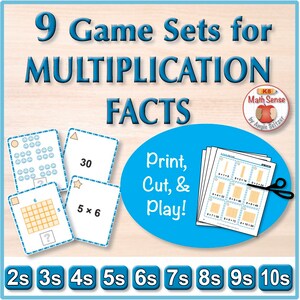 Multiplication Facts Card Games 2s Through 10s With 9 Sets of 40 ...